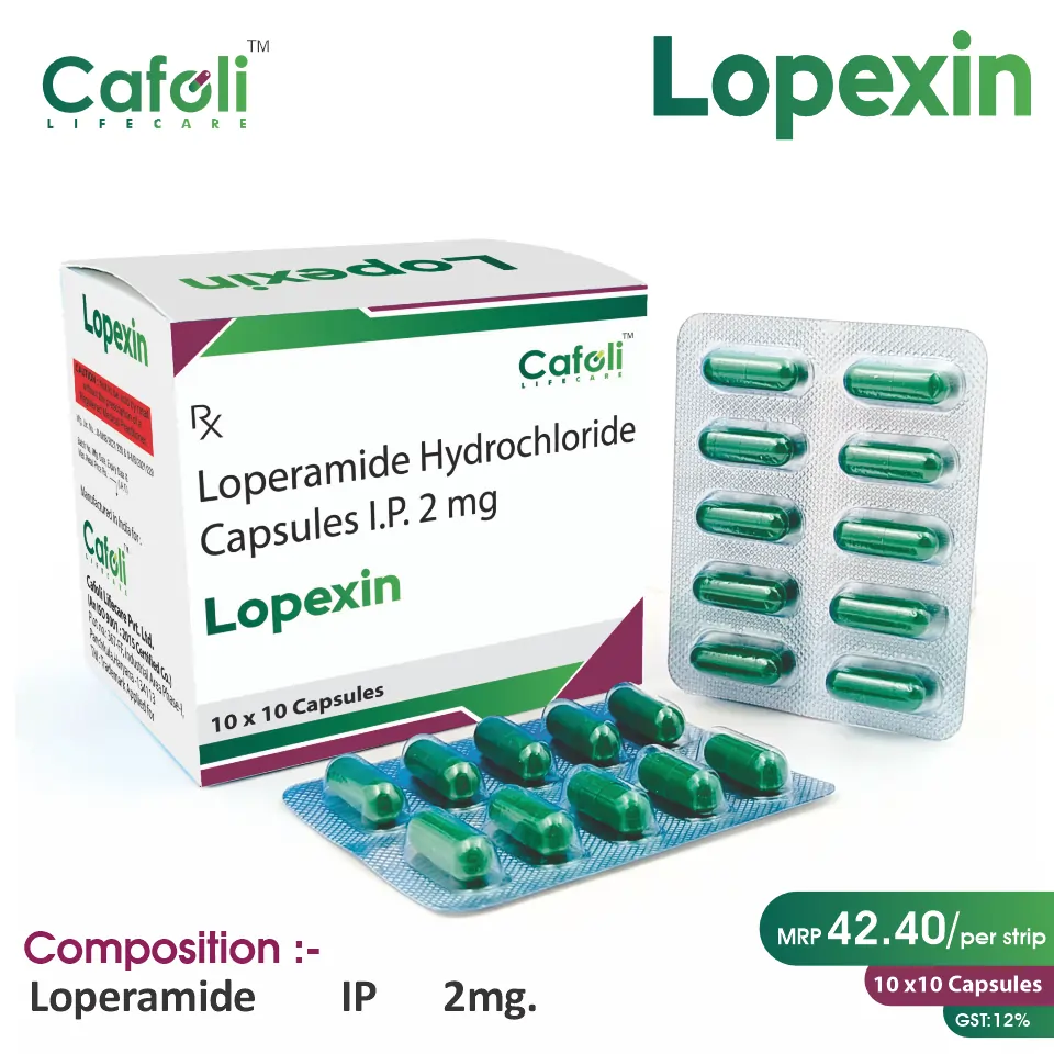 Lopexin Capsules (Loperamide IP 2mg Capsules)